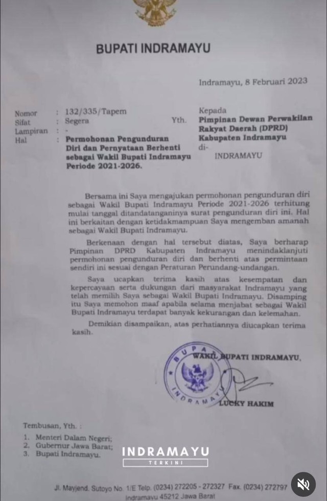 Mundur sebagai Wabup Indramayu, Lucky Hakim Akui Tak Harmonis dengan Bupati | kumparan.com