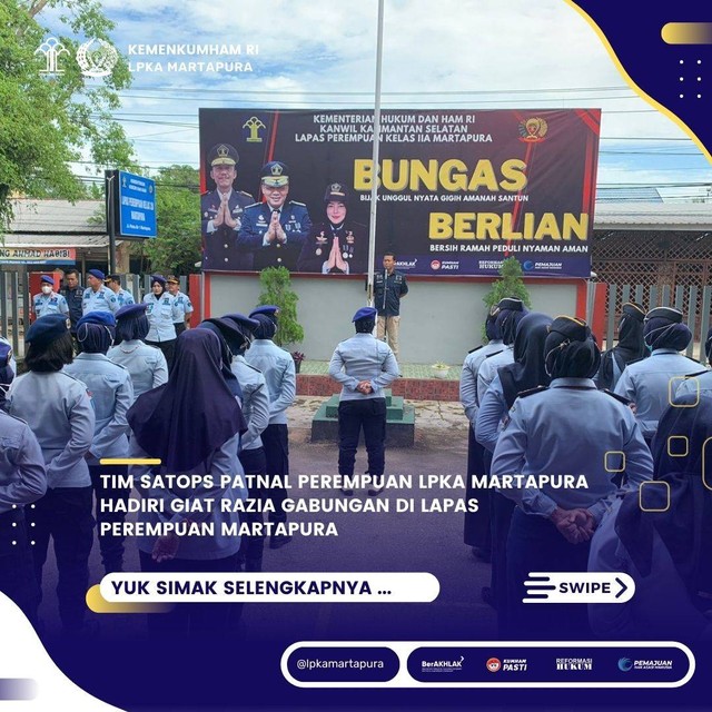 Tim Satops Patnal Perempuan Lpka Martapura Hadiri Giat Razia Di Lpp