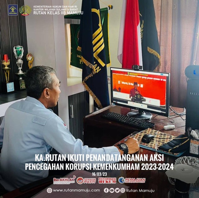 Ka.Rutan Ikuti Penandatanganan Aksi Pencegahan Korupsi Kemenkumham 2023-2024 | kumparan.com