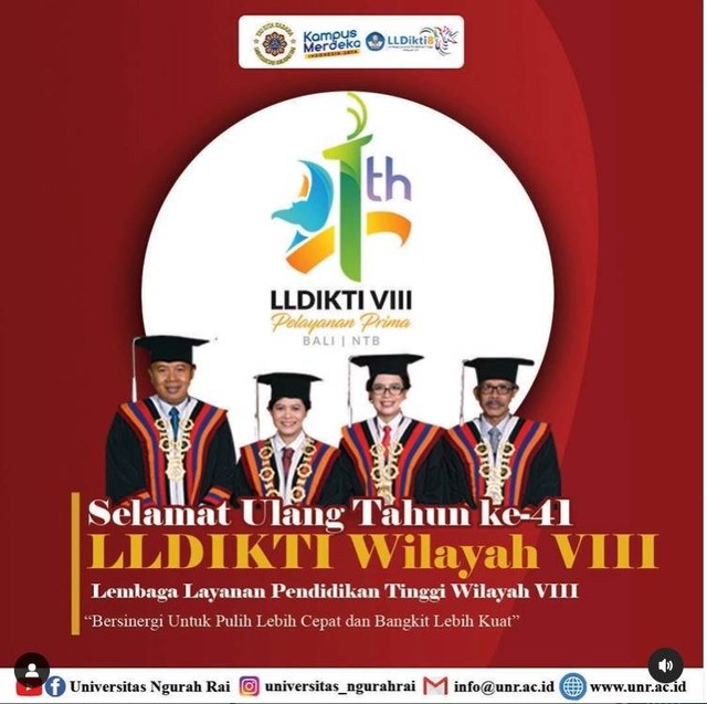 Universitas Ngurah Rai Ucapkan Selamat HUT ke-41 LLDIKTI Wilayah VIII ...
