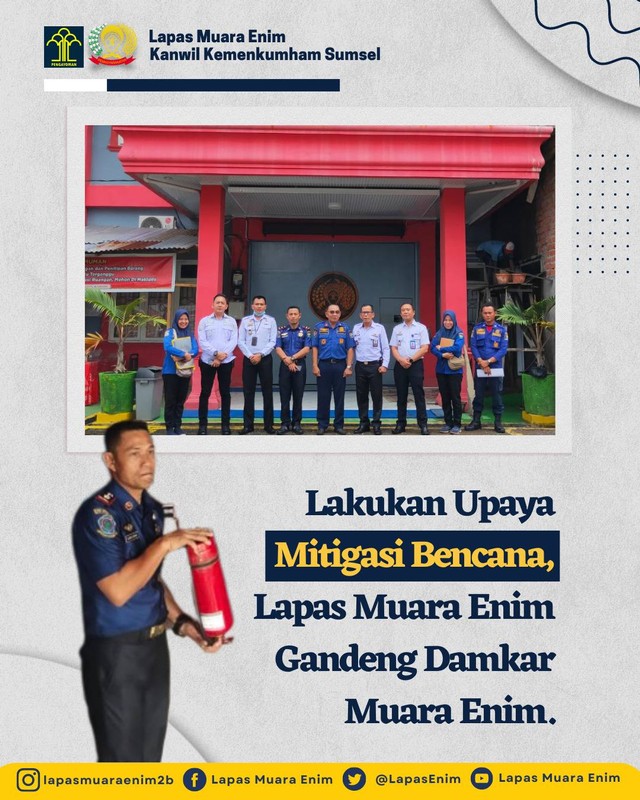Lakukan Upaya Mitigasi Bencana Lapas Muara Enim Gandeng Damkar Muara