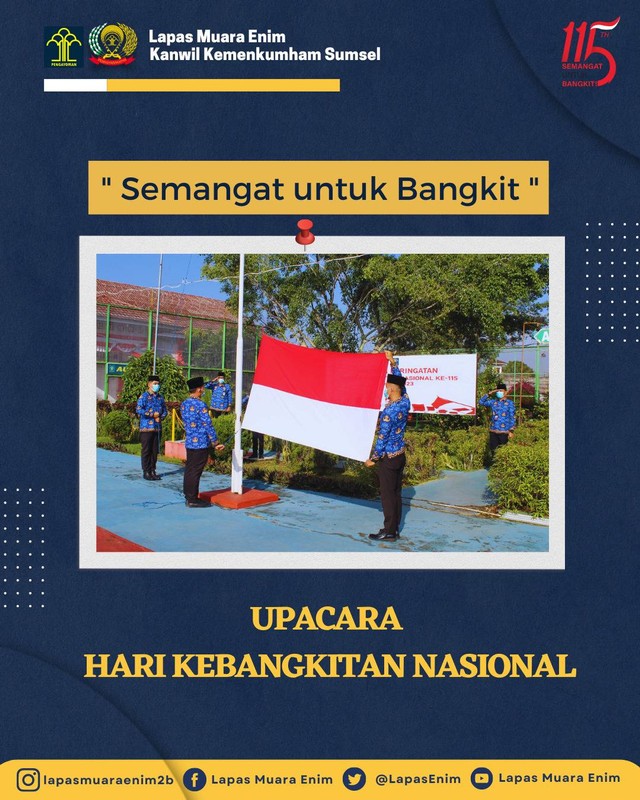 Lapas Muara Enim Gelar Upacara Peringatan Hari Kebangkitan Nasional Ke
