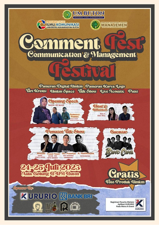 Prodi Ilmu Komunikasi dan Prodi Manajemen UM Buton Gelar Comment Fest ...