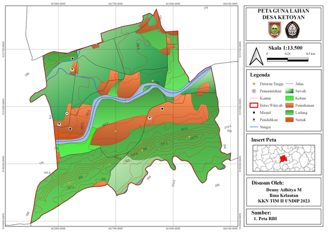 Peta Guna Lahan Desa Ketoyan dengan Menggunakan GIS oleh Mahasiswa ...