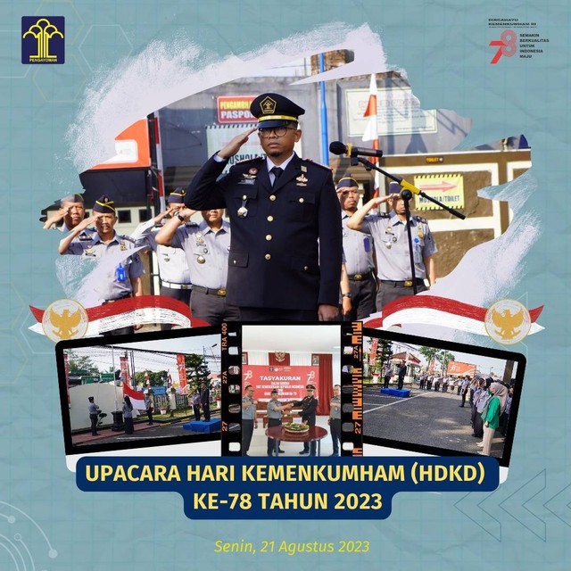 Upacara Bendera dalam Rangka Peringatan Hari Kemenkumham ke-78 Tahun 2023 | kumparan.com
