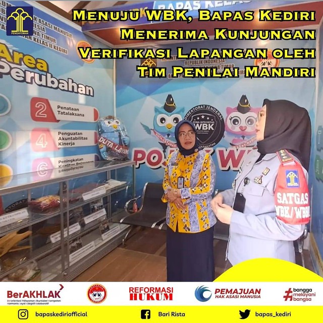 Menuju WBK,Bapas Kediri Terima Kunjungan Verifikasi Lapangan Tim Penilai Mandiri | kumparan.com