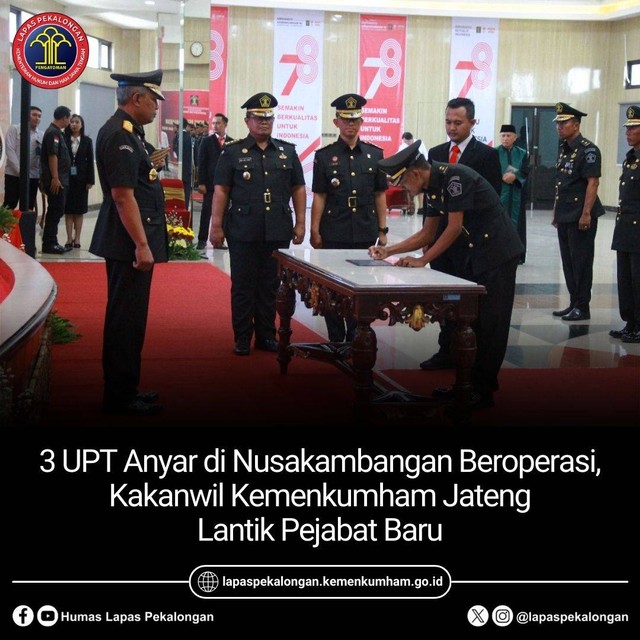 3 UPT Anyar di Nusakambangan Beroperasi, Kakanwil Jateng Lantik Pejabat Baru | kumparan.com