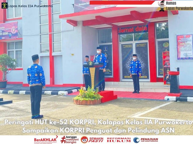 Peringati HUT KORPRI Ke 52, Kalapas Kelas IIA Purwokerto Sampaikan KORPRI Pengua | kumparan.com