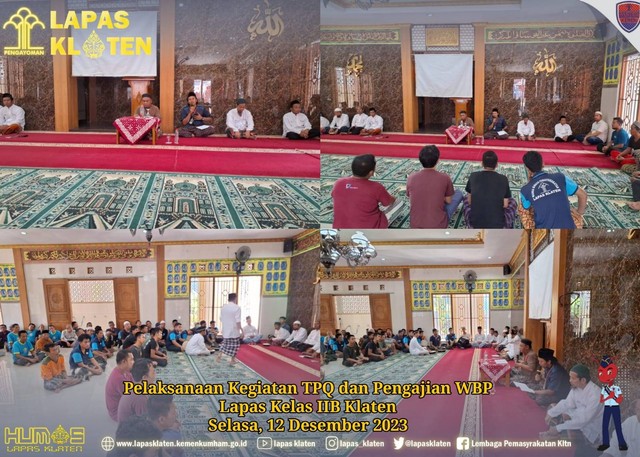 Tingkatkan pembinaan rohani WBP, Lapas Klaten adakan Pengajian ... Tingkatkan pembinaan rohani WBP, Lapas Klaten adakan Pengajian ...