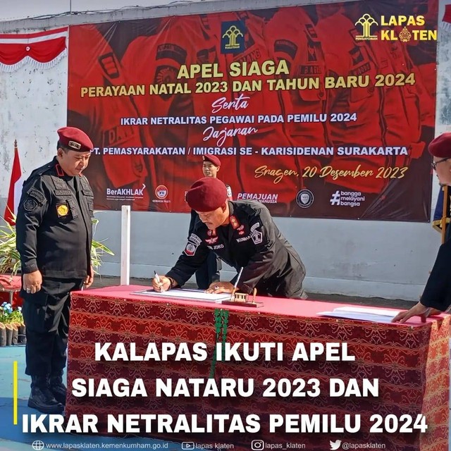Kalapas Hadiri Apel Siaga Nataru 2023 dan Ikrar Netralitas Pemilu 2024 | kumparan.com