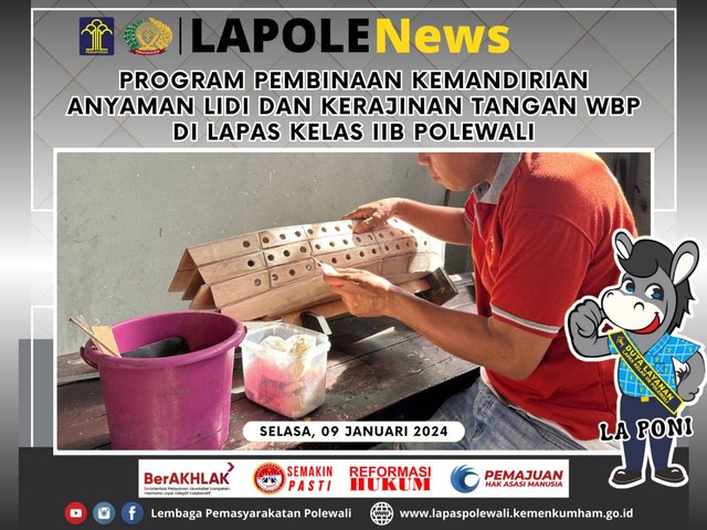 Pembinaan Kemandirian Anyaman Lidi dan Kerajinan Tangan WBP di Lapas Polewali | kumparan.com
