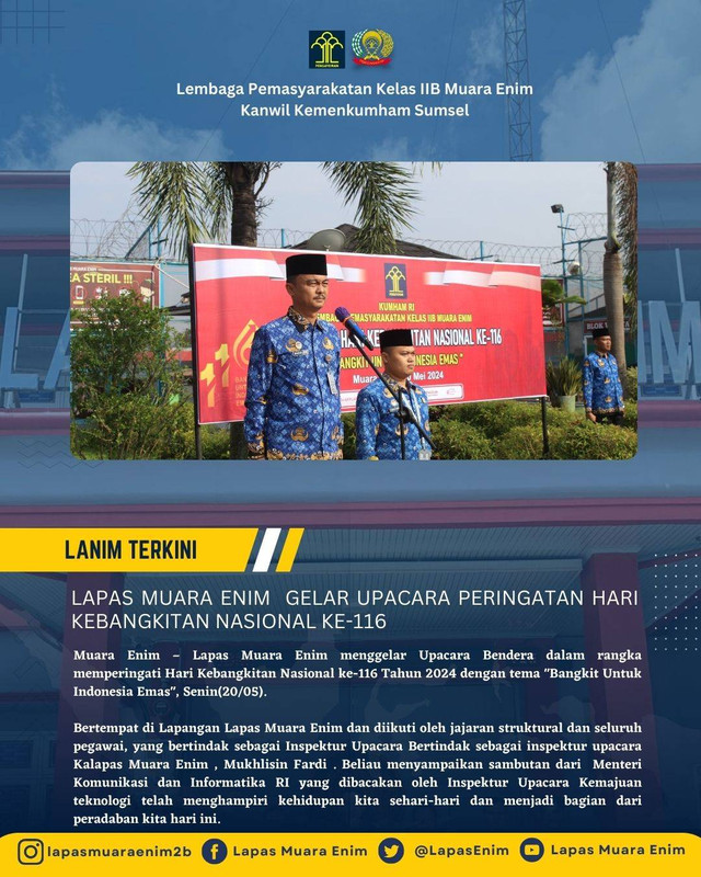 Lapas Muara Enim Gelar Upacara Peringatan Hari Kebangkitan Nasional Ke-116 | kumparan.com