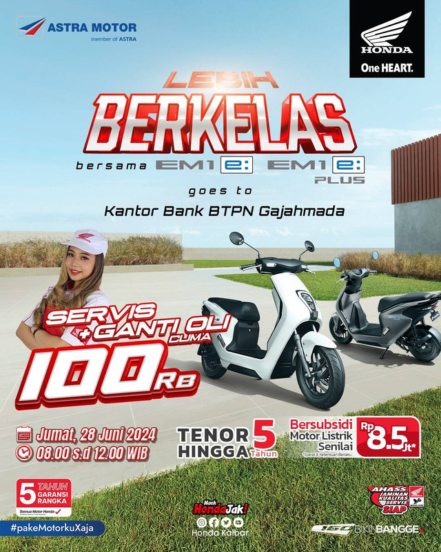 Besok, Asmo Serdam Beri Layanan Servis Murah untuk Motor Honda di BTPN ...