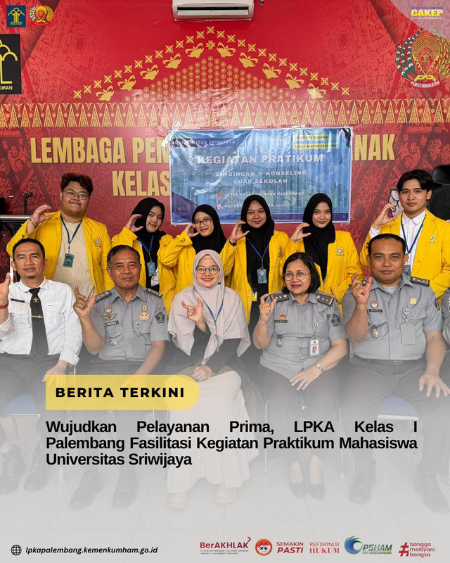 Palembang – LPKA Kelas I Palembang terima mahasiswa/i dari Universitas ...