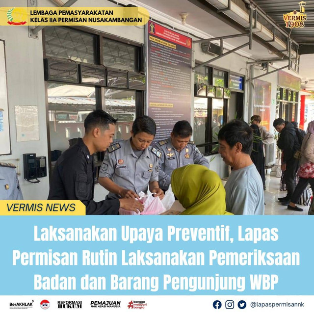 Laksanakan Upaya Preventif, Lapas Permisan Laksanakan Pemeriksaan Pengunjung WBP | kumparan.com