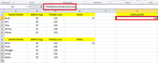 Rumus INDEX Excel untuk Mendapatkan Referensi Sel | kumparan.com