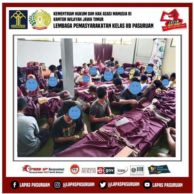 Kerjasama Dengan BHS, Napi Lapas Pasuruan Meronce Kain Surban ...