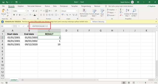 √ Rumus DATEDIF Excel 2007 dan 2016 | kumparan.com