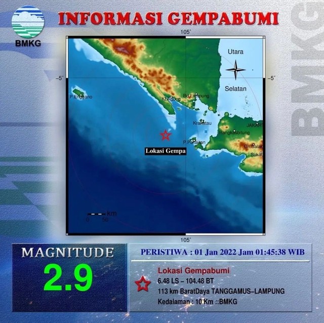 BMKG Catat Terjadi Gempa Bumi Pertama di Provinsi Lampung Pada Tahun ...