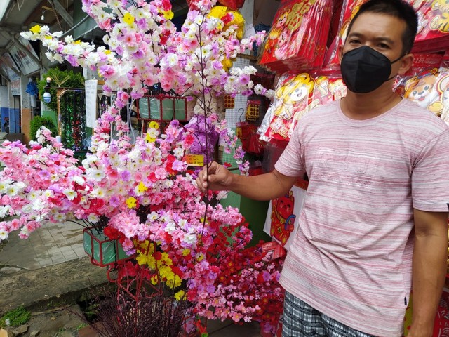 Ornamen Imlek Mulai Diburu Warga di Singkawang, Bunga Mei Hua yang ...
