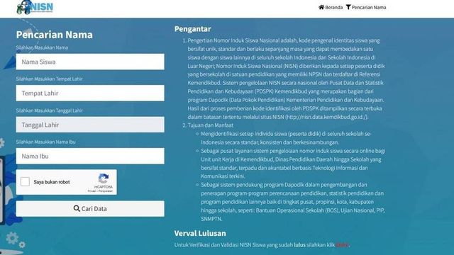 Print Out NISN di Link nisn.data.kemdikbud.go.id Sangat Mudah. Cetak ...