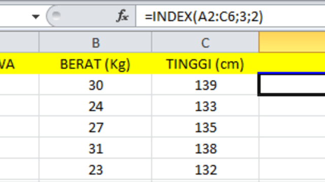 Rumus INDEX Excel untuk Mendapatkan Referensi Sel | kumparan.com