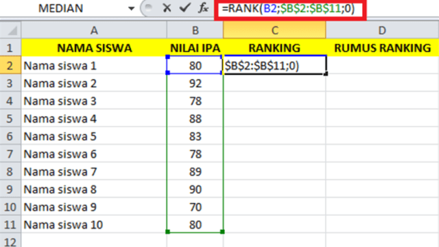 Cara Membuat Ranking di Excel Secara Otomatis | kumparan.com