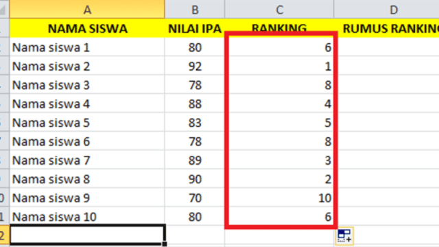 Cara Membuat Ranking di Excel Secara Otomatis | kumparan.com