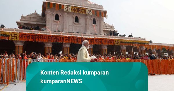 Foto: PM India Narendra Modi Pimpin Pembukaan Kuil Dewa Rama di Ayodhya ...