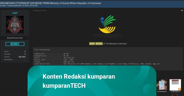 102 Juta Data Penduduk Indonesia di Kemensos Bocor, Dijual di Forum ...