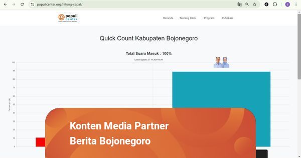 Quick Count Populi Center di Pilkada Bojonegoro, Wahono-Nurul 89,15 ...