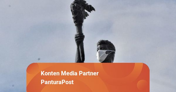 Patung Obor di Tegal Dipasangi Masker Sebagai Simbol Gerakan Lawan ...
