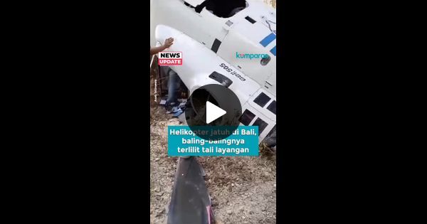 Helikopter di Bali Jatuh Terlilit Tali Layangan