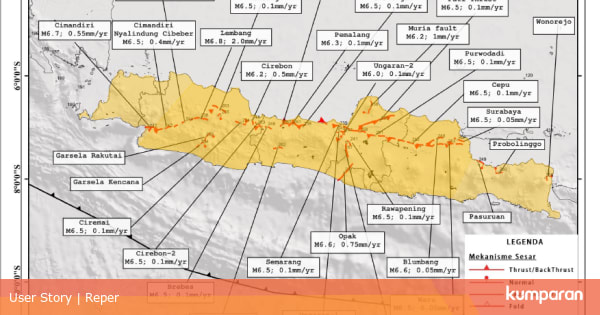 Berkenalan dengan 31 sesar aktif di Pulau Jawa - kumparan.com